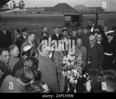 Arrival Teddy Scholten, winner Eurovision Song Contest 1959, from ...