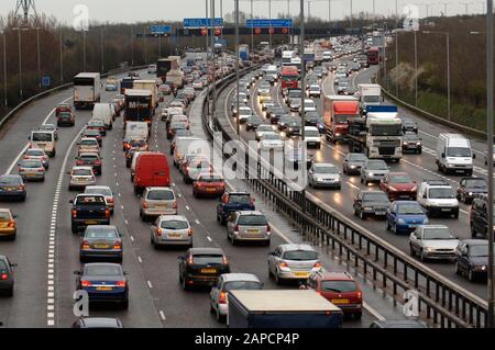 The M25 Motorway near London Heathrow Airport, looking East. Feb 2012 ...