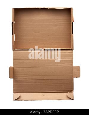 rectangular folding box for shipping goods isolated on a white ...