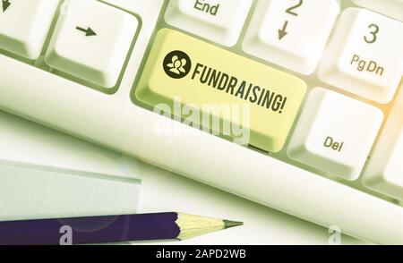 Conceptual hand writing showing Fundraising. Concept meaning applying ...