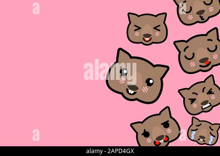 Cute wombat with happy face Stock Vector Image & Art - Alamy