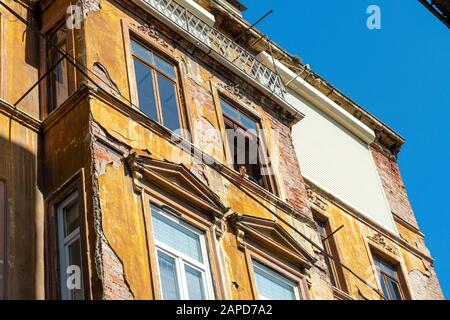 Old crumbling wall in Europe background with copyspace Stock Photo - Alamy