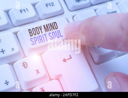 Text sign showing Body Spirit Soul Me. Business photo showcasing ...