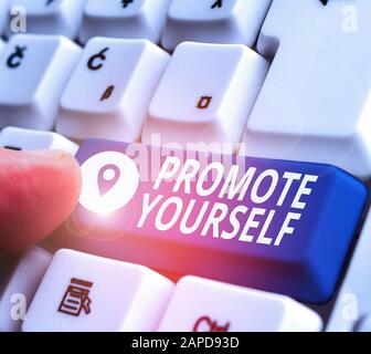 Handwriting text writing Promote Yourself. Conceptual photo market and ...