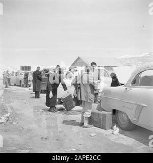 Cars and customs officers at the Syria-Lebanon border post ca. 1950 ...