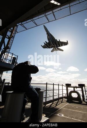 US navy lookout on deck Stock Photo - Alamy