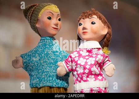 Pirna, Germany. 21st Jan, 2020. The hand puppet Struppi, a GDR children ...
