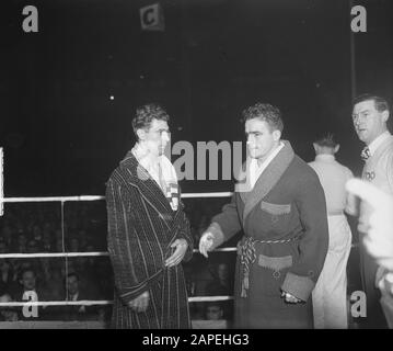 Brussels. Boxing medium weight. Battle Luc van Dam (left) vs. Cyrille ...