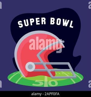 Helmet over field design, Super bowl american football sport hobby ...