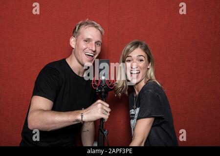 ESPN UK's Jamie Laing and Rachel Stringer Stock Photo - Alamy