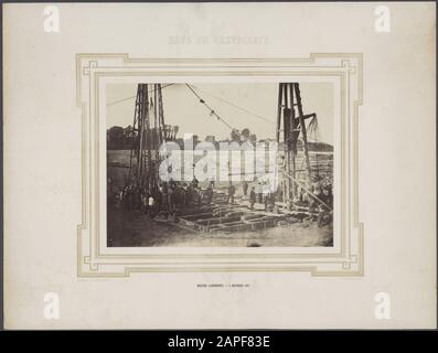 Construction of the foundation of the bridge. Pillar number VII ...