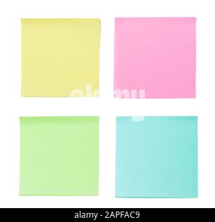 Colorful sticky notes isolated on white Stock Photo - Alamy