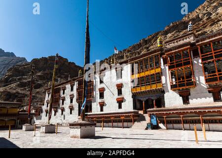 Tibetan style temple, Hemis gompa or Hemis monastery, suburb of Leh ...