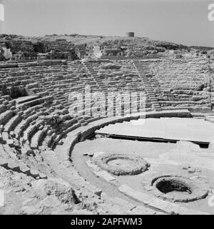 A view of the public section (cavea) and orchestra of the Roman theatre ...