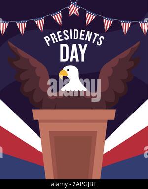 Eagle in podium design, Usa happy presidents day elections united ...