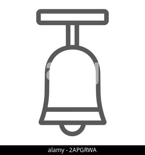 Standing bell thin line icon, easter and religion, bell sign, vector ...