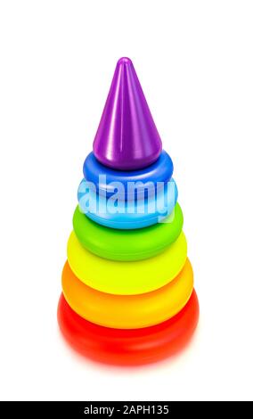 plastic toy pyramid, on white Stock Photo - Alamy