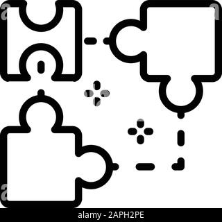 Ai smart puzzle icon. Outline ai smart puzzle vector icon color flat ...
