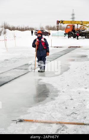 Portrait of a fitter with a bogr Stock Photo - Alamy