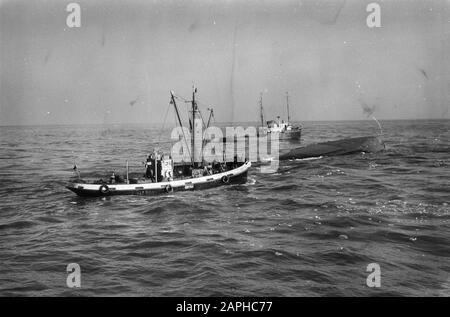 The Yellow Sea with tilted ship Thuntank 7 as drag the Nieuwe Waterweg ...