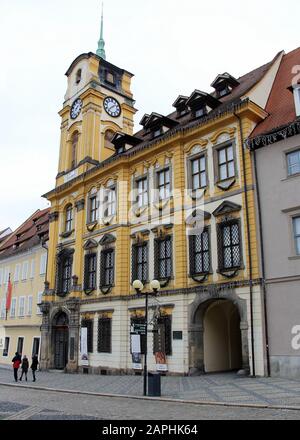 Czechia, Cheb, Old Town, View of market square with new town hall Stock ...