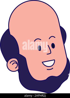 cartoon bald man smiling icon Stock Vector Art & Illustration, Vector ...