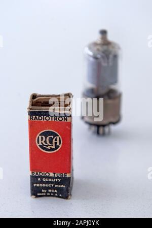 Old electric radio valves Stock Photo - Alamy