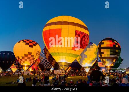 Albquerque, OCT 5: Night view of the famous Albuquerque International ...