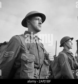 Prince Bernhard visits Dutch troops at their army base in Great Britain ...