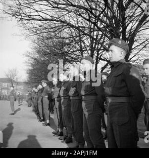 Prince Bernhard visits Dutch troops at their army base in Great Britain ...