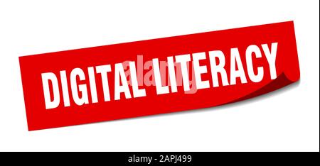 digital literacy sticker. digital literacy square sign. digital ...