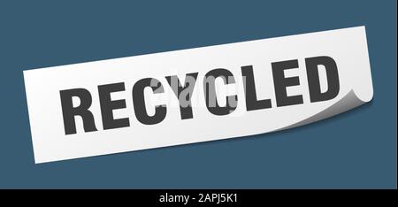 recycled sticker. recycled square sign. recycled. peeler Stock Vector ...