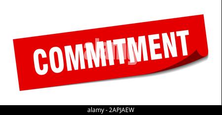commitment sticker. commitment square sign. commitment. peeler Stock ...