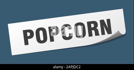 popcorn sticker. popcorn square sign. popcorn. peeler Stock Vector ...