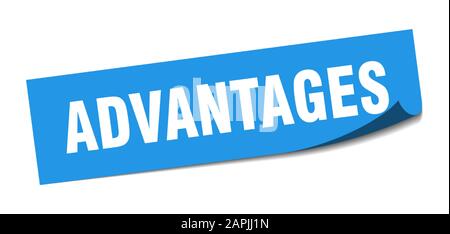 advantages sticker. advantages square sign. advantages. peeler Stock ...