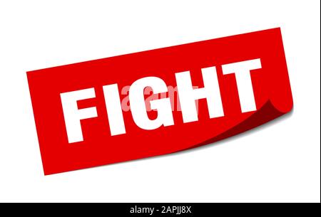 fight sticker. fight square sign. fight. peeler Stock Vector Image ...