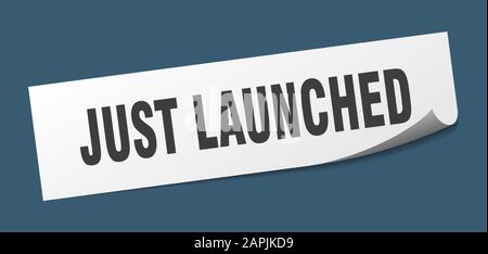 just launched sticker. just launched square sign. just launched. peeler ...