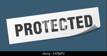 protected sticker. protected square sign. protected. peeler Stock Vector Image & Art - Alamy