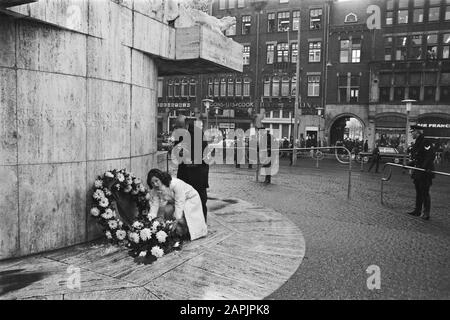 A girl lays a wreath during a Remembrance Sunday ceremony at the Stone ...