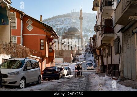 Street with poor houses in Turkish village in Central Anatolia, Turkey ...