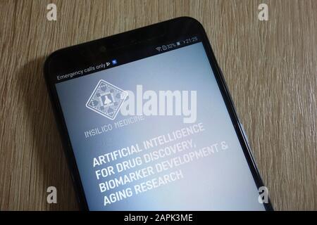 Insilico Medicine website displayed on a modern smartphone Stock Photo ...
