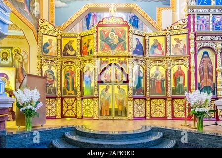 Iconostasis of the Ascension Cathedral, Zenkov Cathedral, Almaty ...