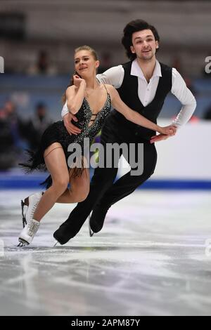 January 23, 2020: Maria Kazakova and Georgy Reviya of Georgia during ...