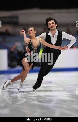 January 23, 2020: Maria Kazakova and Georgy Reviya of Georgia during ...