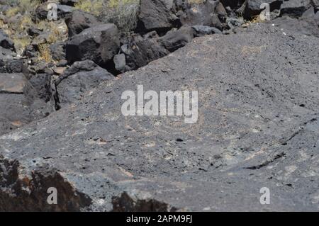 Petroglyph National Monument Circle Cross Symbol Boulder Stock Photo ...