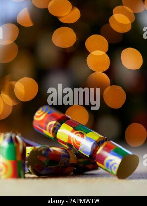 still life image of christmas crackers Stock Photo - Alamy