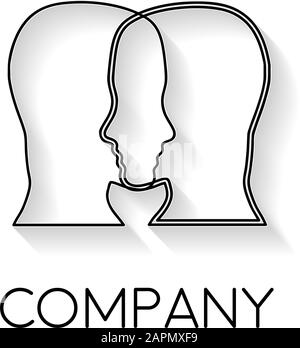 Vector logo abstract dual personality. Mind control and, conflict ...