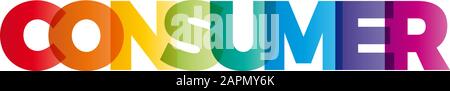 The word Consumer. Vector banner and logo with colorful text Stock ...