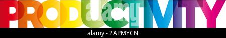 The word Productivity. Vector banner and logo with colorful text Stock ...