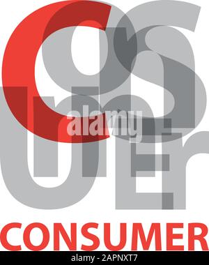 The word Consumer. Vector banner and logo with colorful text Stock ...